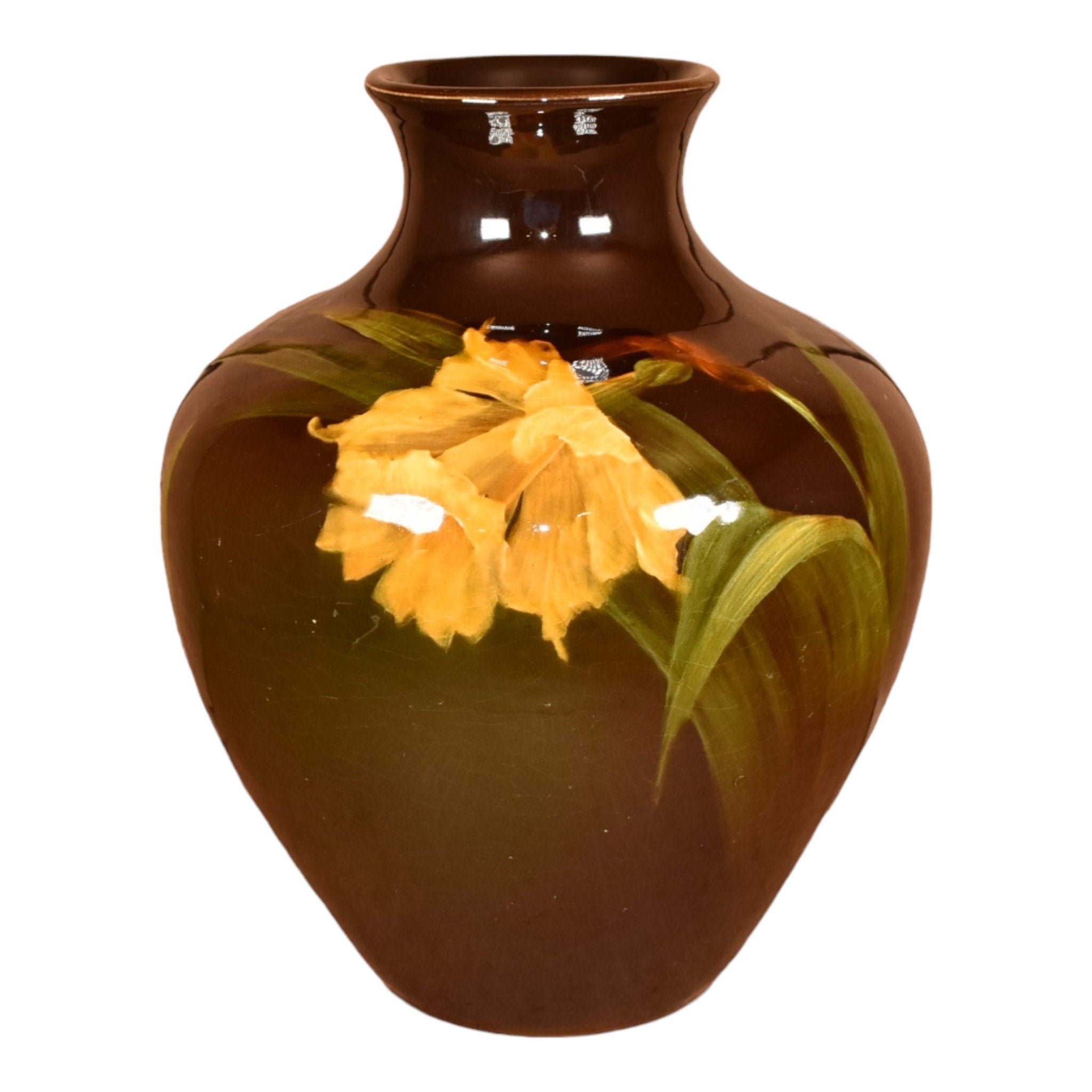 Cambridge Ohio Vintage Pottery Standard Glaze Hand Painted Ceramic Vas – Just Art Pottery