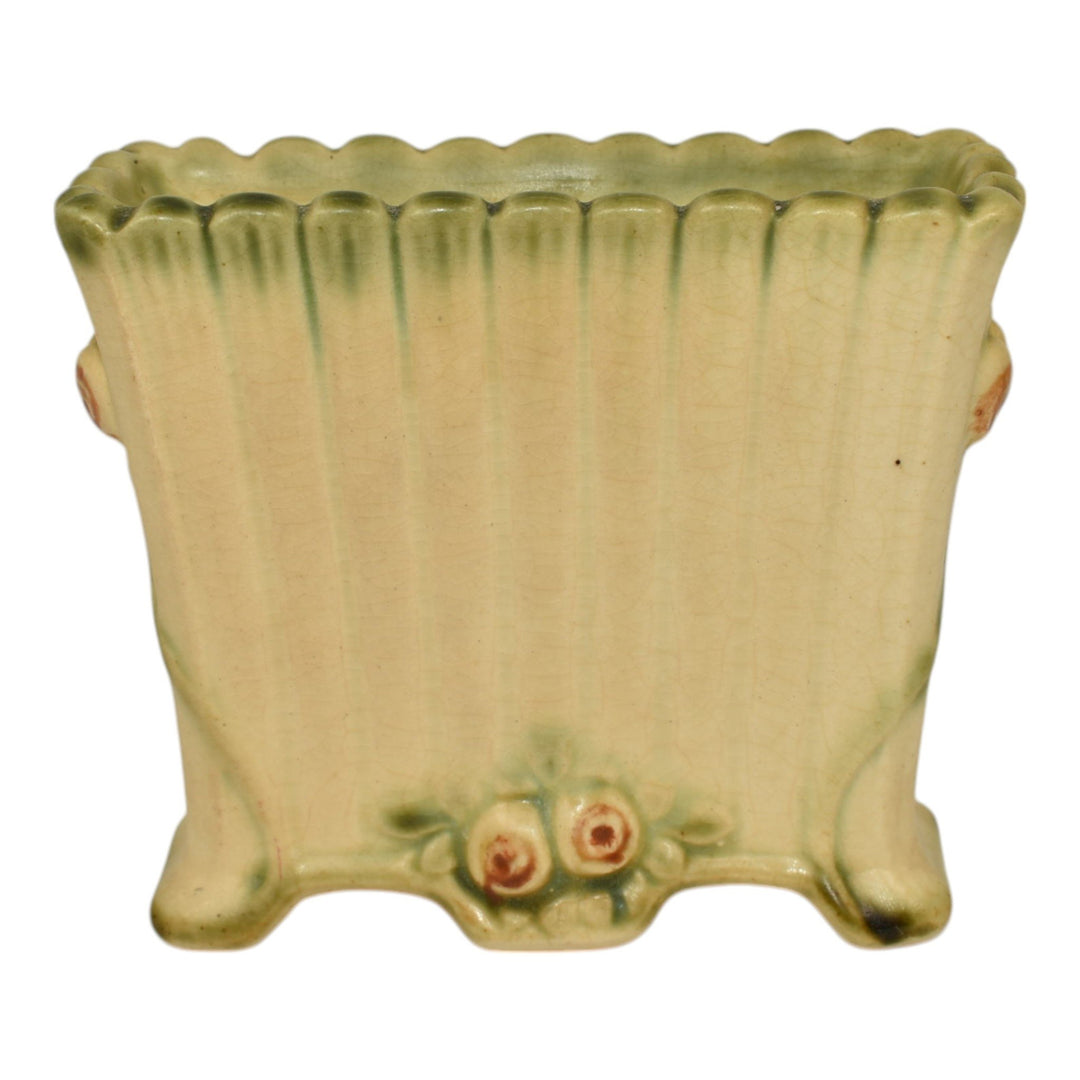 Weller Florenzo 1920s Vintage Pottery Ivory Footed Floral Ceramic Pill ...