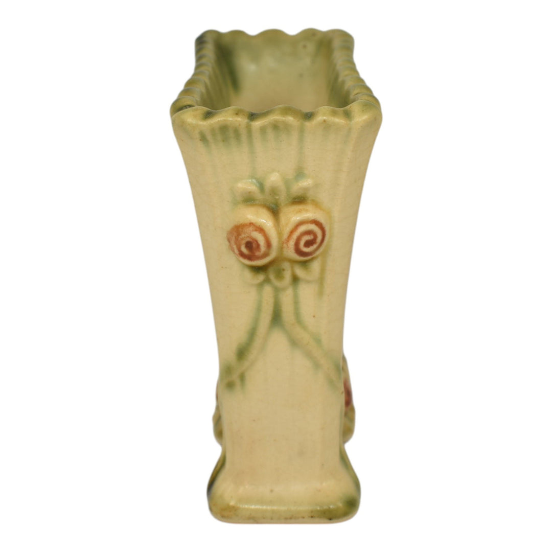 Weller Florenzo 1920s Vintage Pottery Ivory Footed Floral Ceramic Pill ...
