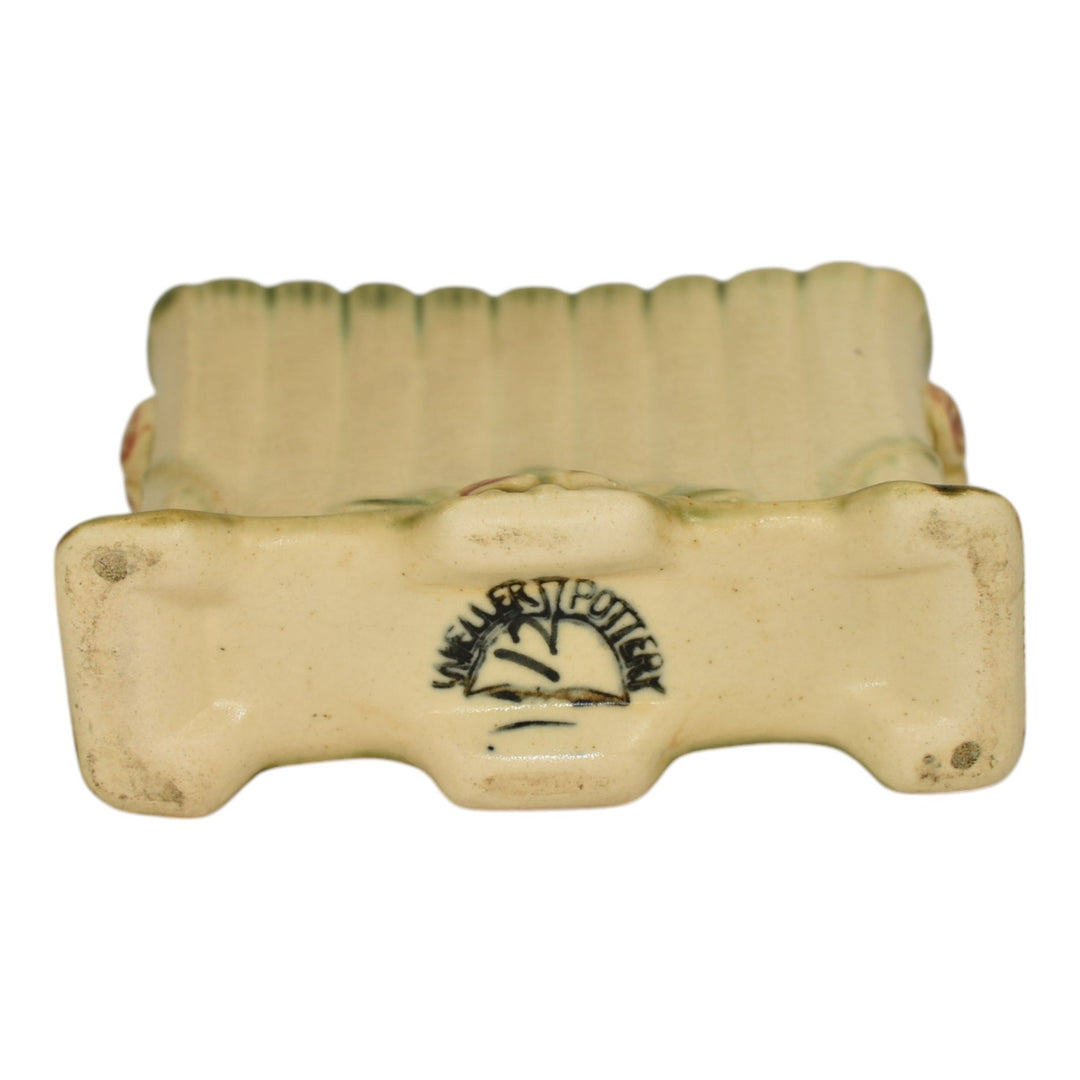 Weller Florenzo 1920s Vintage Pottery Ivory Footed Floral Ceramic Pill ...