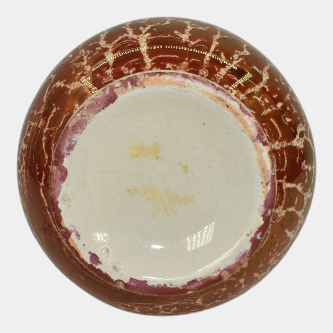 Weller Cloudburst Lustre Vintage Art Deco Pottery Red Ceramic Vase ...