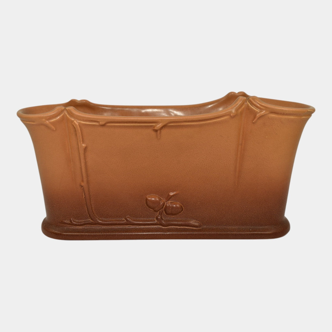 Weller Oak Leaf 1930s Vintage Art Pottery Brown Ceramic Window Box Pla ...