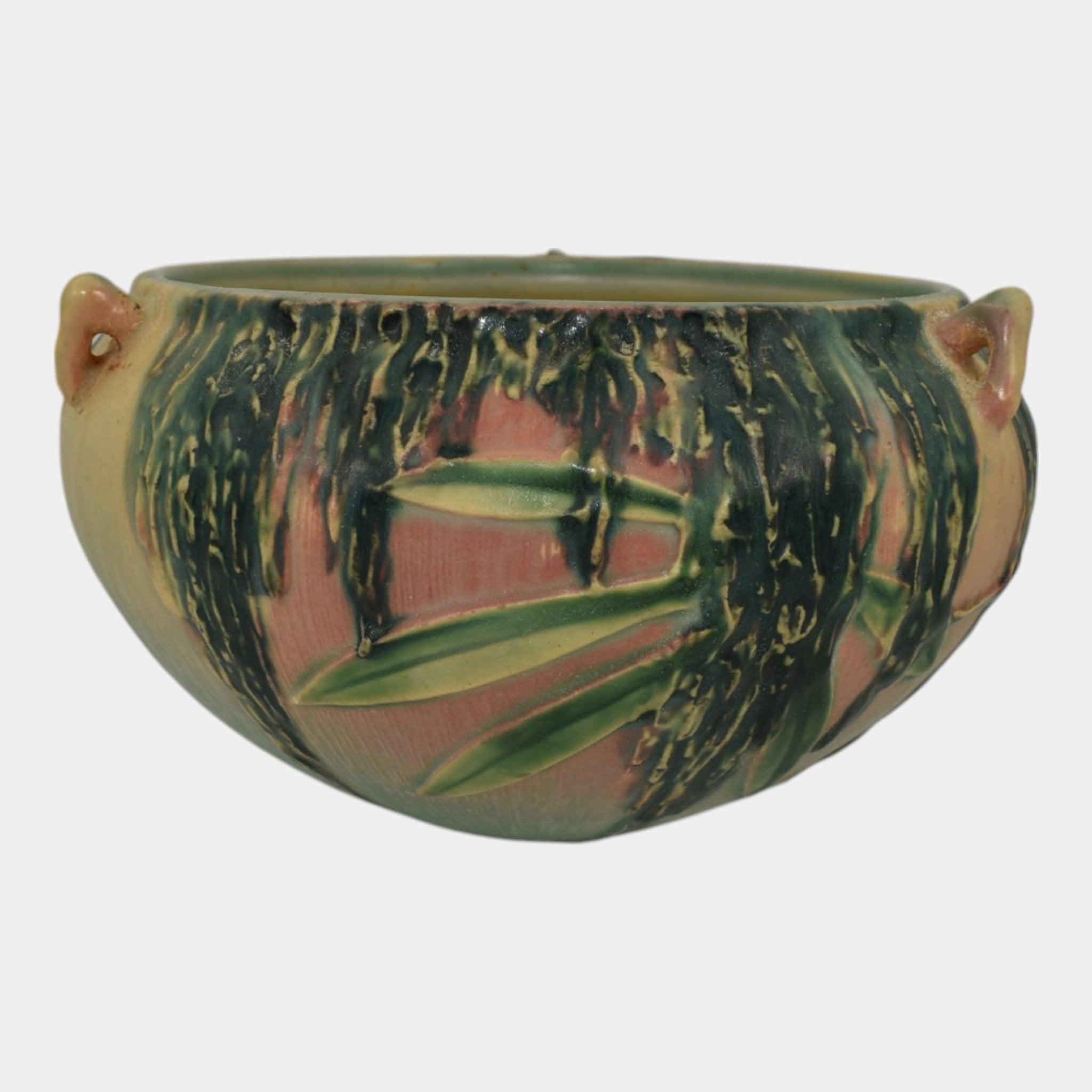 Roseville Moss Pink 1936 Vintage Pottery Ceramic Hanging Basket Plante ...