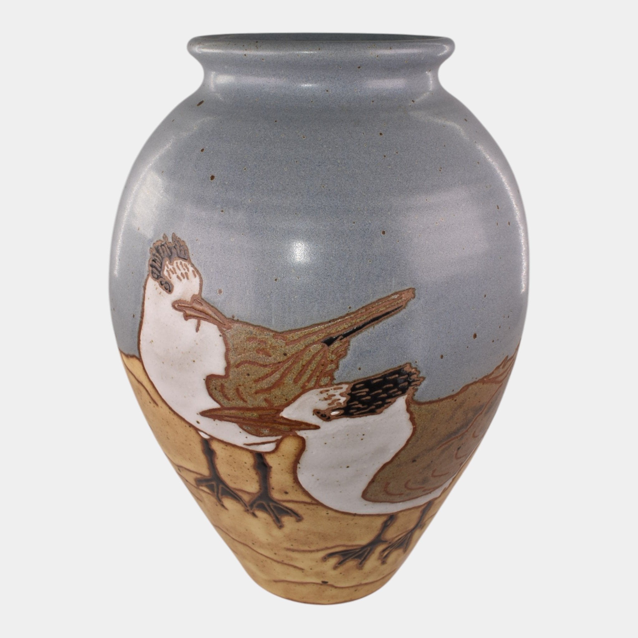 Common Ground Eric Olson 2005 Studio Art Pottery Royal Terns Seabird V ...