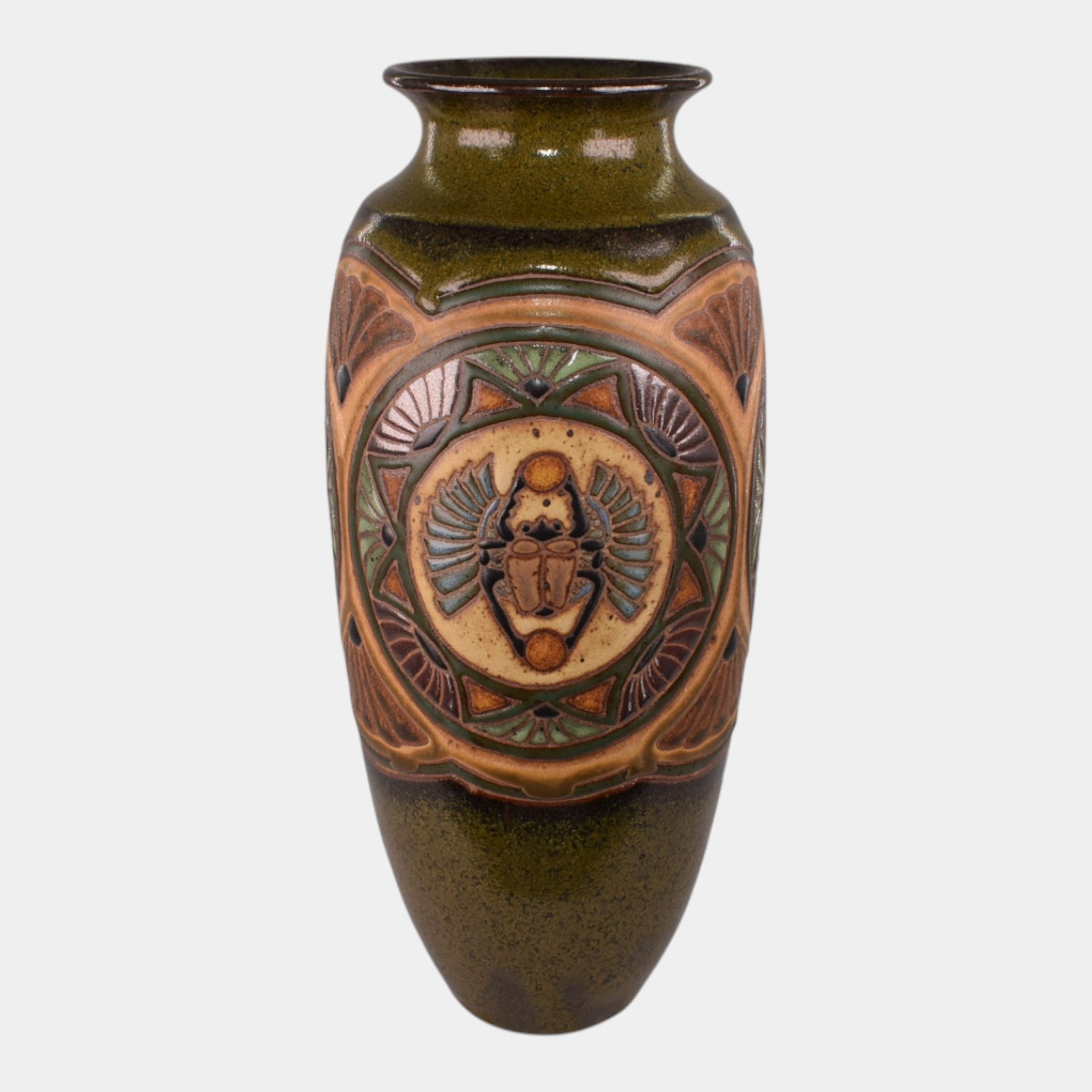 Common Ground Eric Olson 2008 Studio Art Pottery Tall Scarab Vase ...