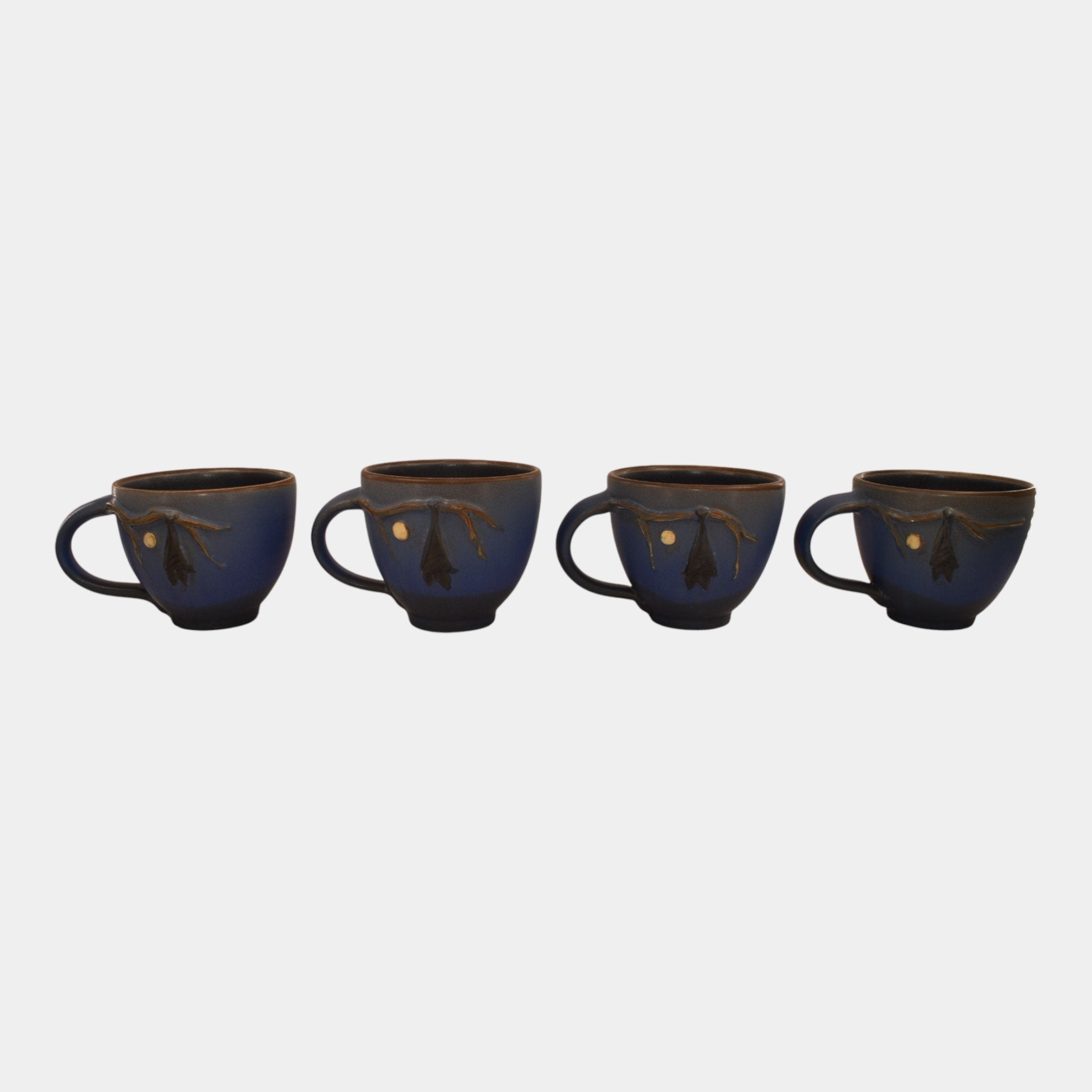 Ephraim Faience Elementals Hand Made Pottery Fright Night Bat Mugs ...