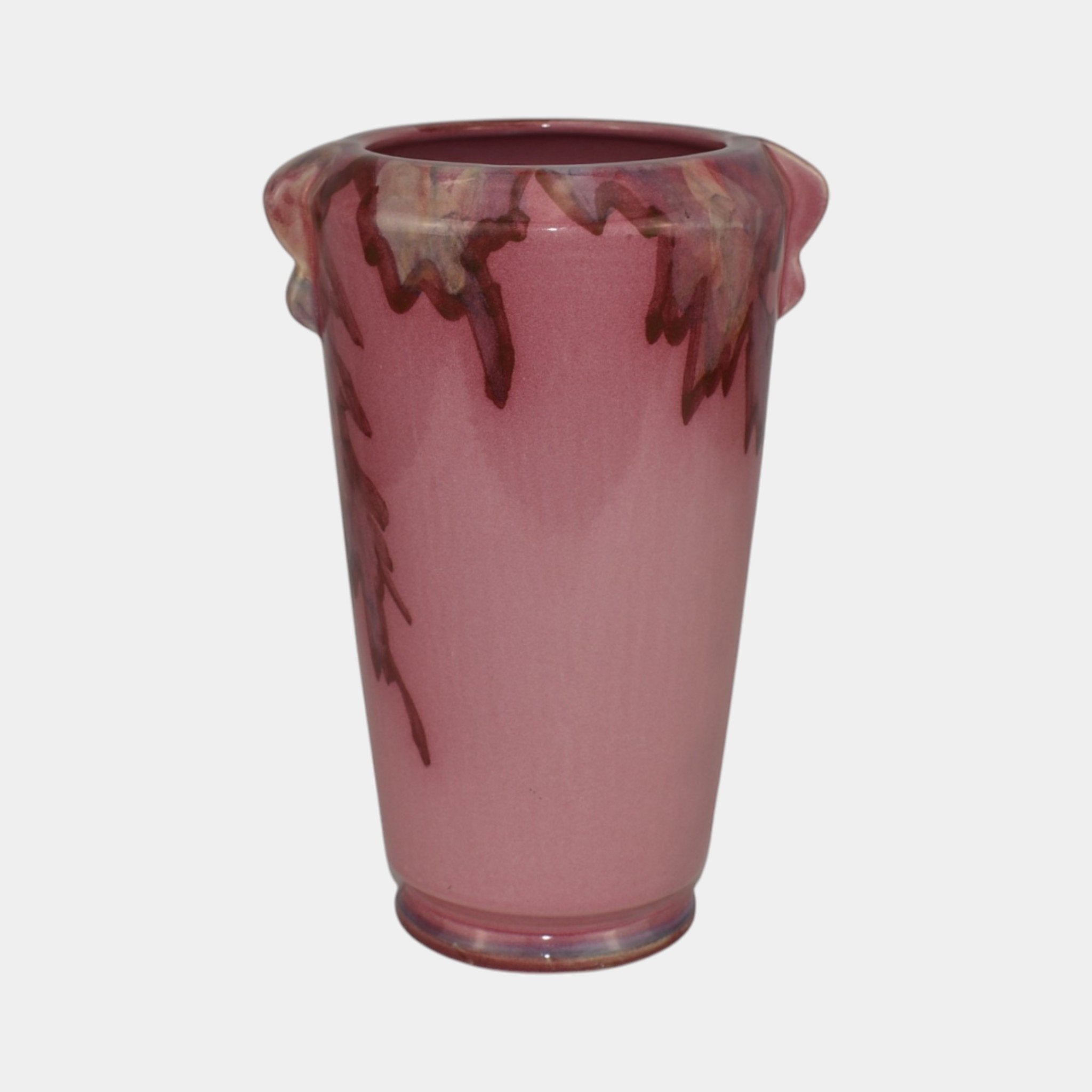 Weller Juneau 1920s Vintage Art Deco Pottery Red Pink Double Handled V ...