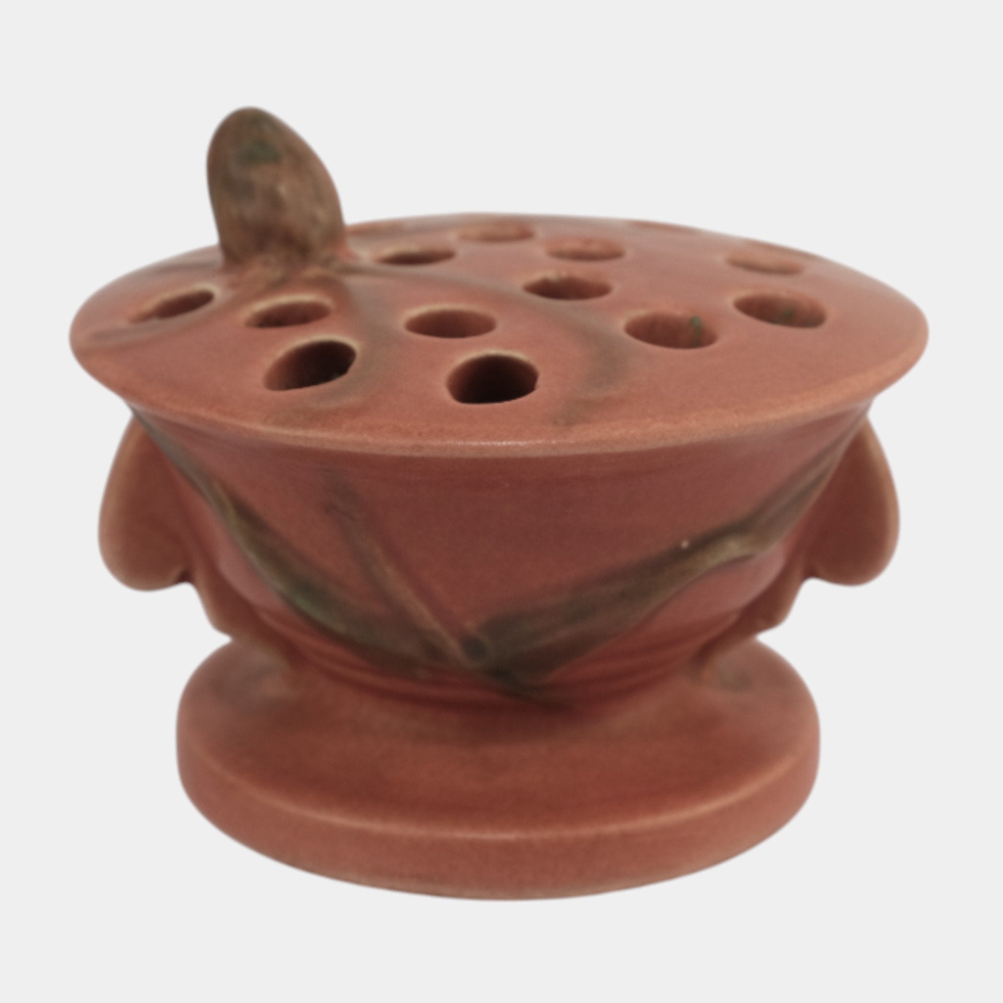 Roseville Teasel Rust 1938 Vintage Arts Deco Pottery Ceramic Flower Fr ...