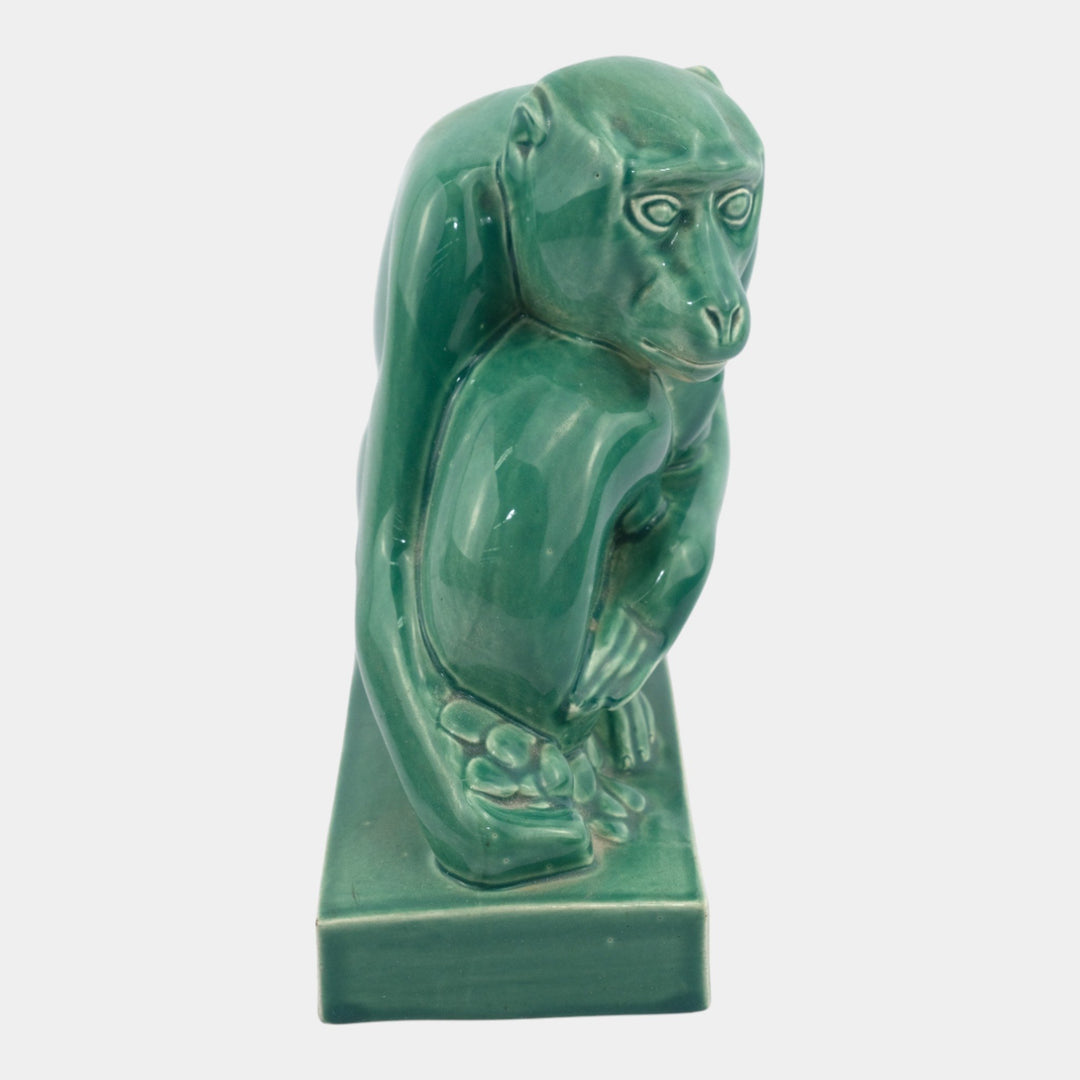 John Skeaping For Wedgwood 1930s Art Deco Green Monkey With Young Figu ...