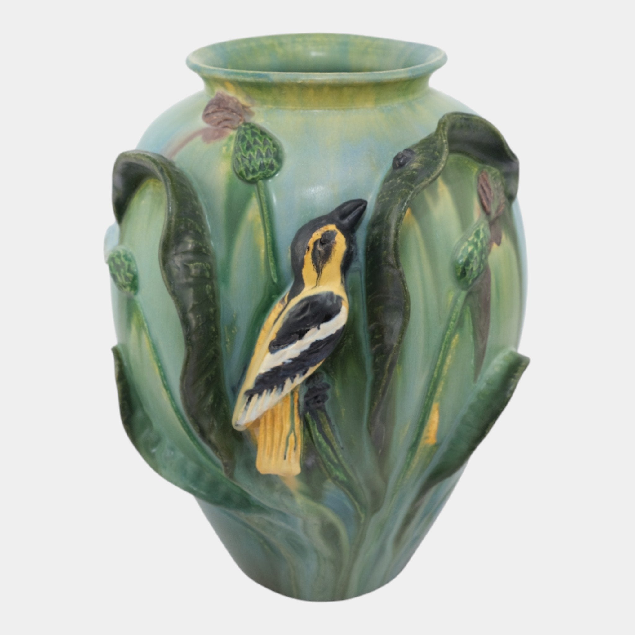Jesse Wolf Studio Hand Made Art Pottery Golden Finch Vase – Just Art ...