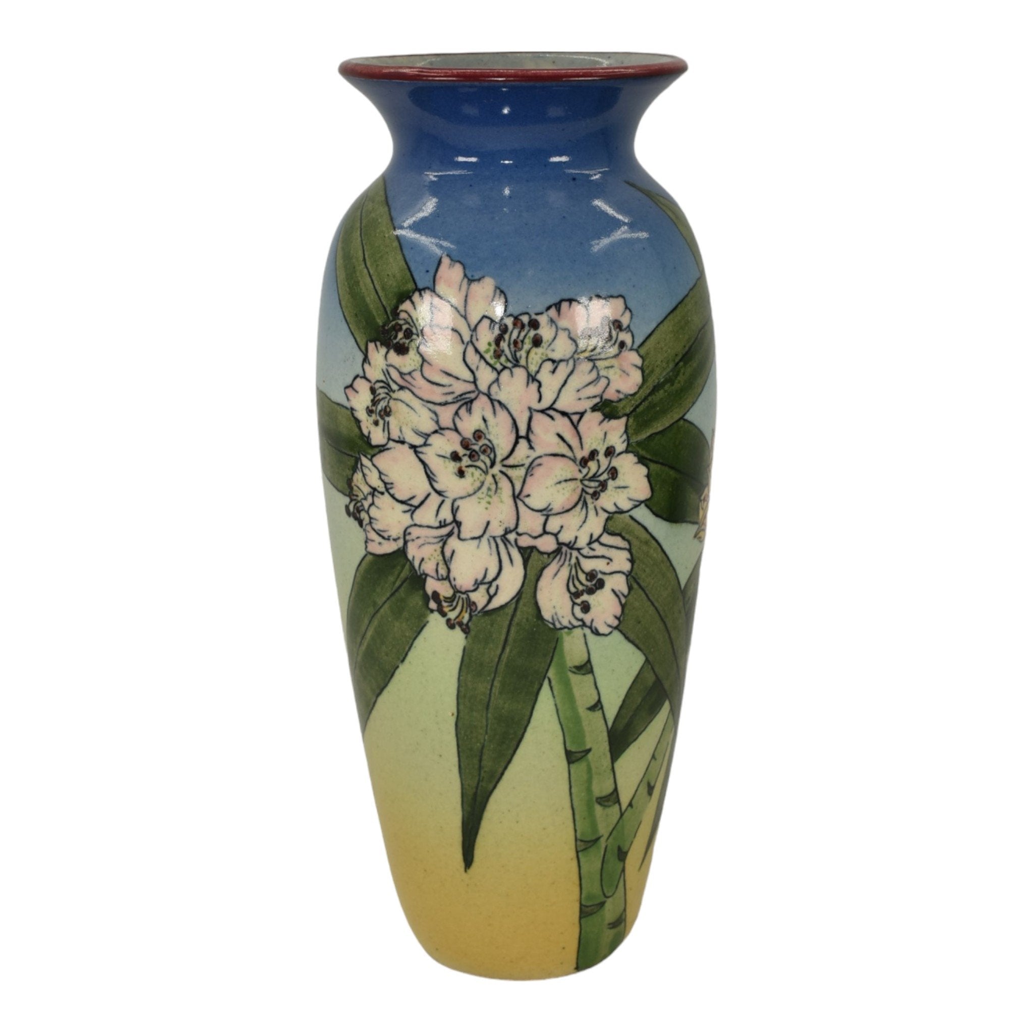 Santa Barbara Ceramic Design 1981 Art Pottery Hand Painted Flower Vase ...