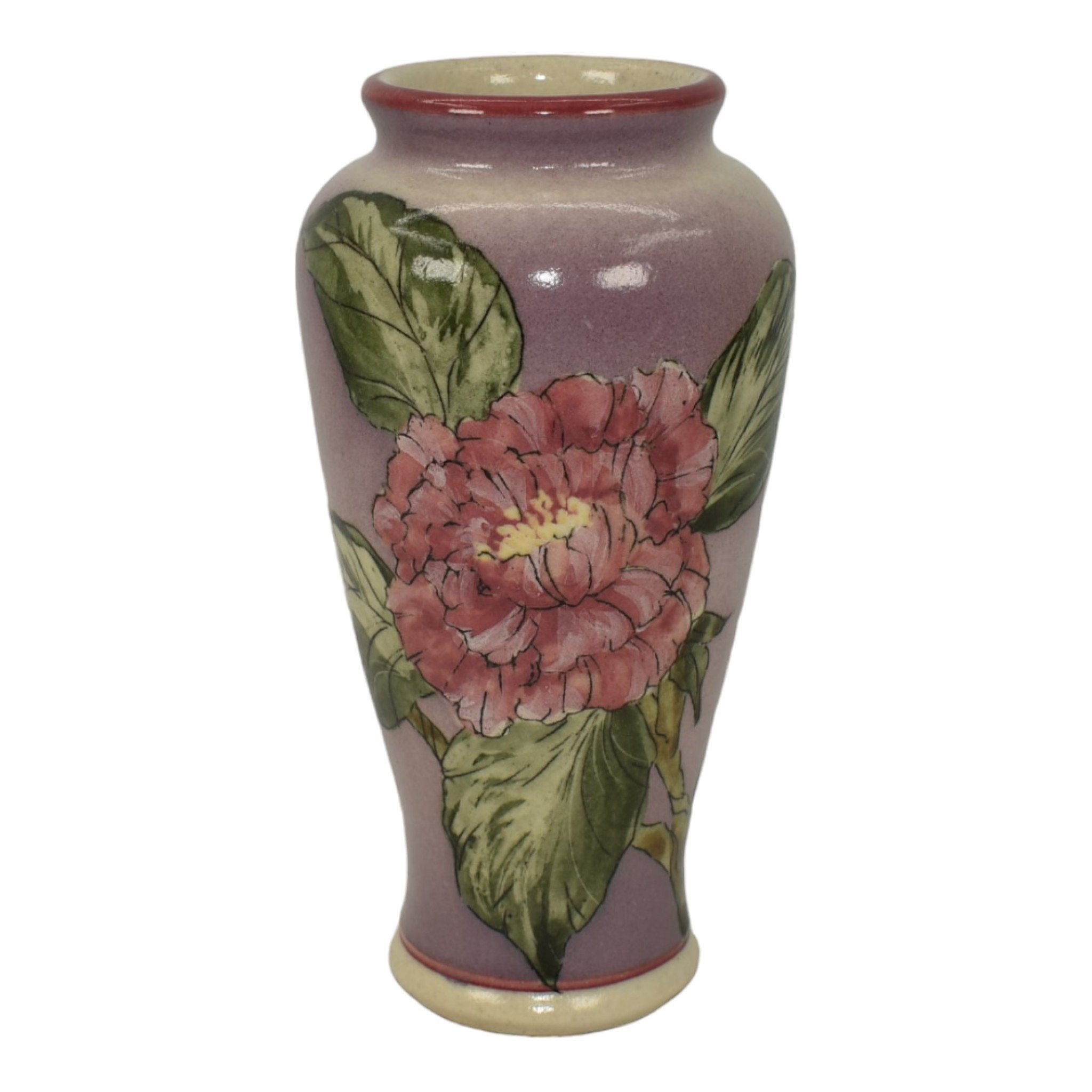 Santa Barbara Ceramic Design 1982 Pottery Hand Painted Floral Purple V ...