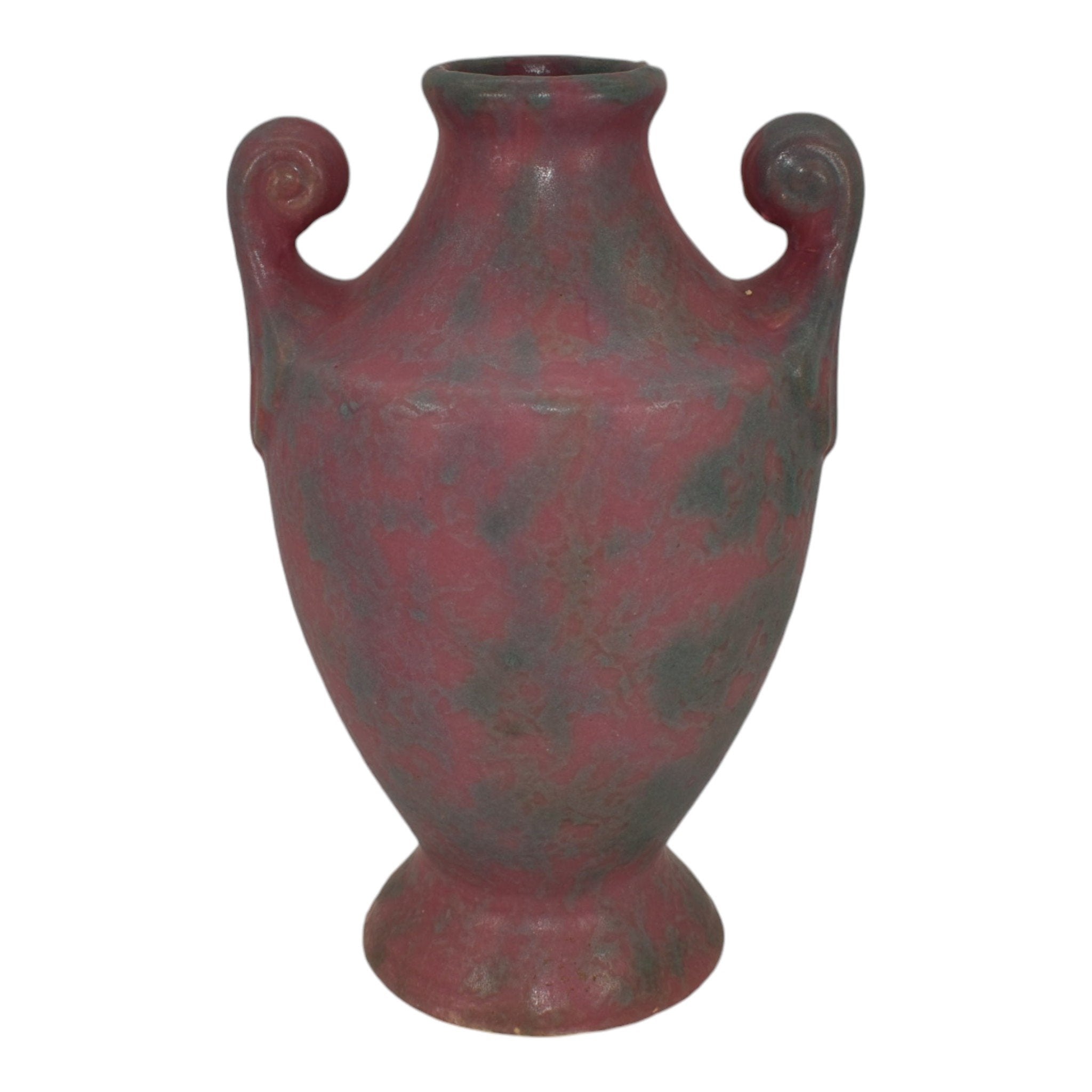 Burley Winter 1930s Vintage Art Deco Pottery Mottled Pink Ceramic Scro ...